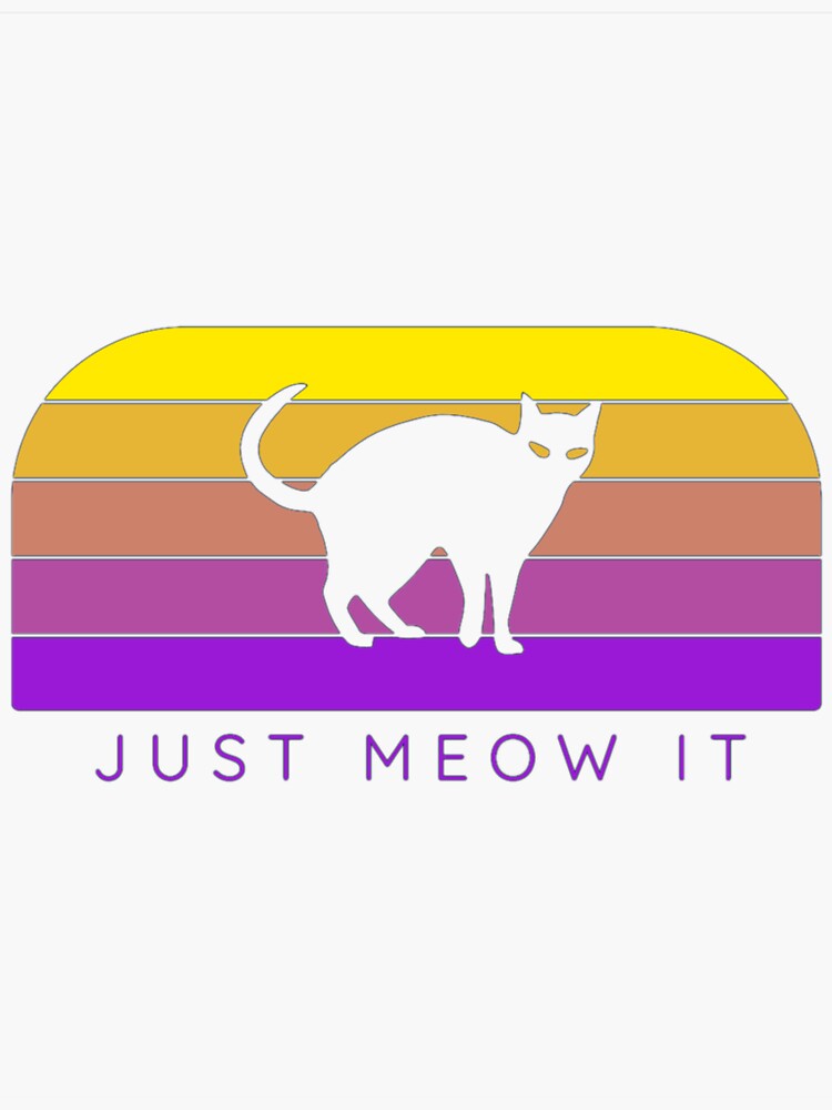 "Pink Rainbow Cat Just Meow It Transparent" Sticker for Sale by deiw ...