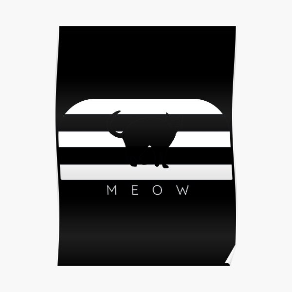 "White and Black Rainbow Cat Meow Transparent" Poster for Sale by deiw ...