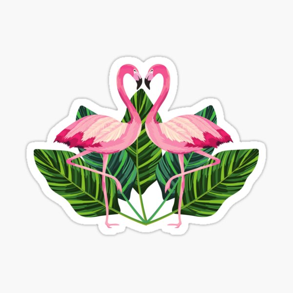 "romantic cute watercolor tropical pink flamingo" Sticker for Sale by ...
