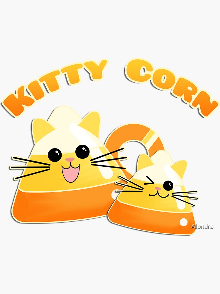 "Kitty Corn, Kawaii Candy Corn Cats, cute holiday design" Sticker for ...
