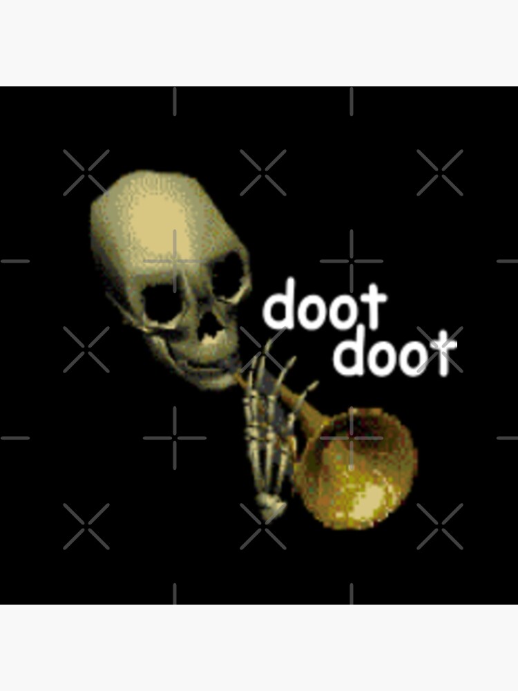 "skull trumpet doot doot meme" Poster for Sale by beeeboooop | Redbubble