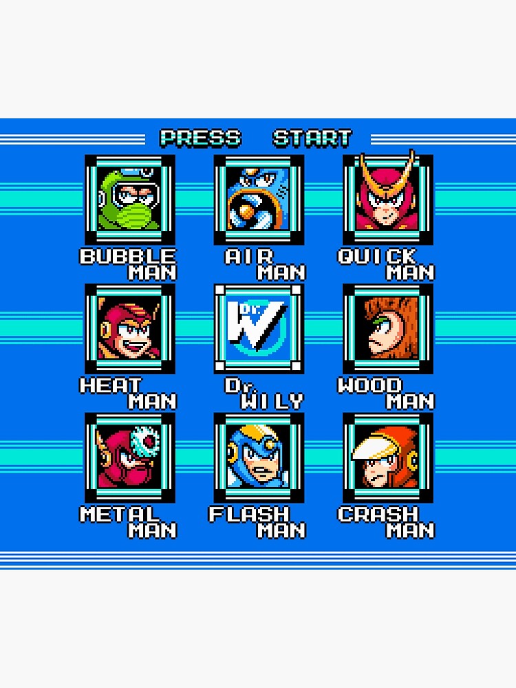 "Megaman 2 Stage Select Redux" Poster for Sale by Tharkka-tark | Redbubble