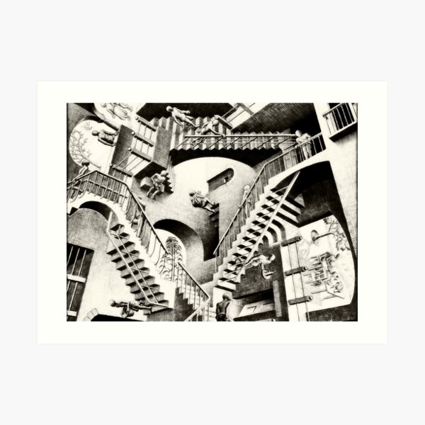 "Escher Relativity Art Print 1953 Imp-Art Poster Maurits Cornelis ...