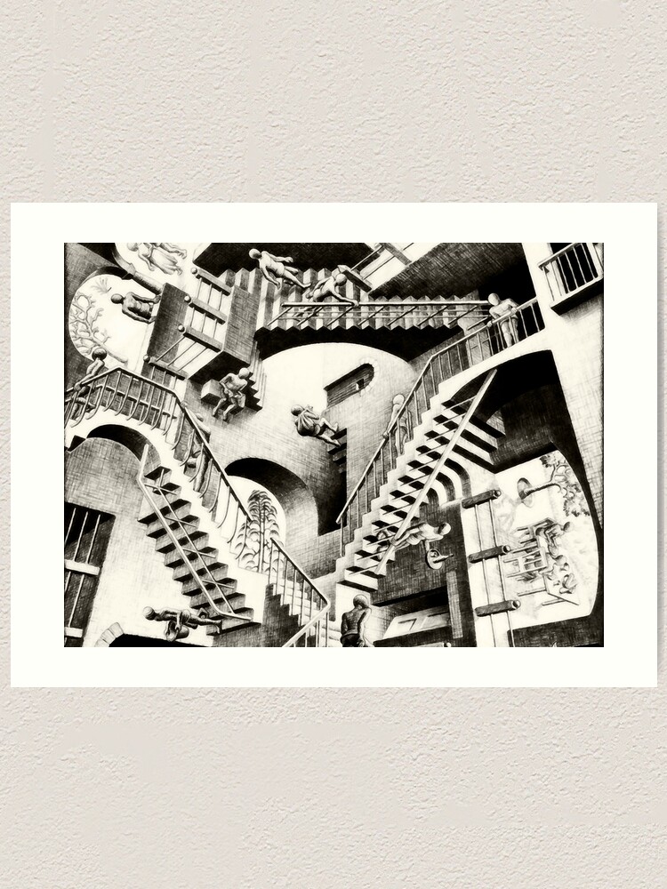 "Escher Relativity Art Print 1953 Imp-Art Poster Maurits Cornelis ...