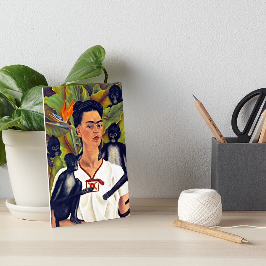 Lámina rígida «Frida Kahlo Autorretrato con Monos Lámina Surrealismo ...