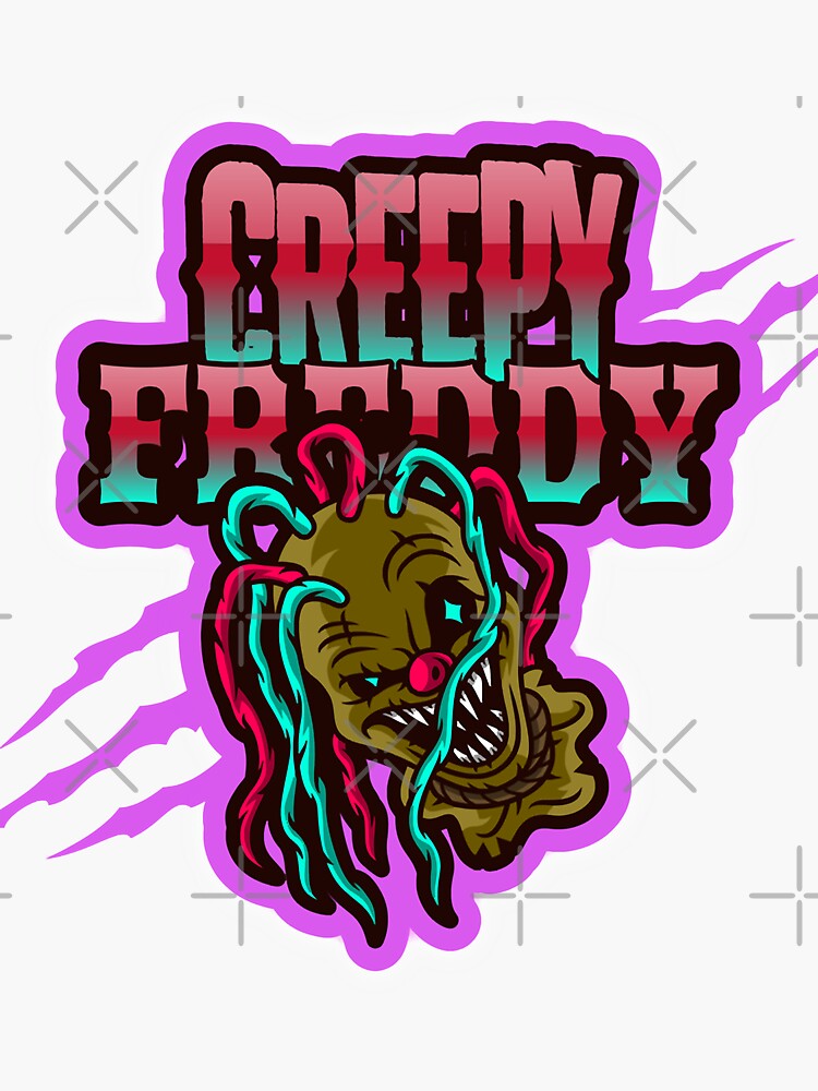 "Red Creepy Freddy Clown Design" Sticker for Sale by HenkelLemke ...