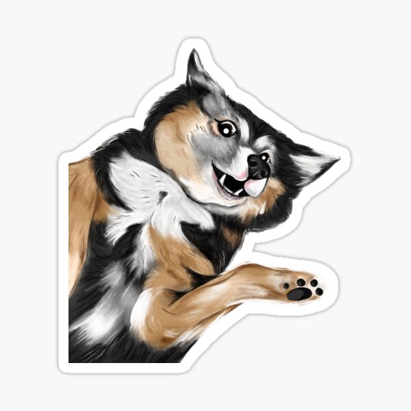"Happy Black Doggo " Sticker for Sale by bunniesmee | Redbubble
