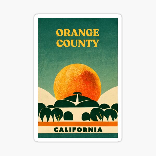 "Orange County California Retro Travel" Sticker for Sale by maxjfry ...