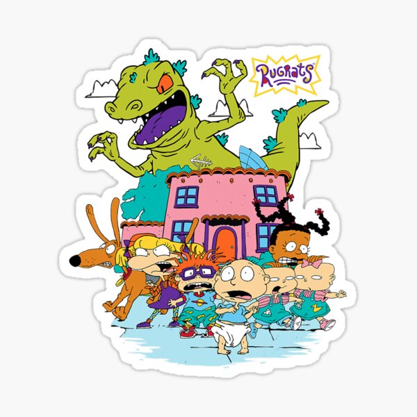 "Rugrats Running Away From Reptar" Sticker for Sale by timelymetaphor4 ...