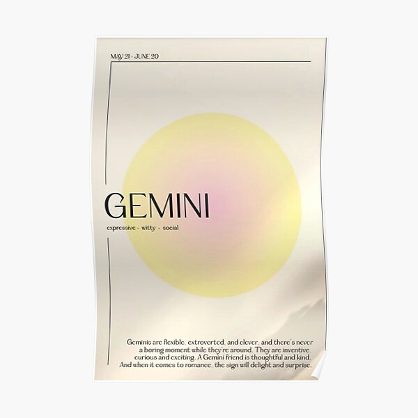 "Gemini, air sign, zodiac sign" Poster for Sale by Amerisis | Redbubble