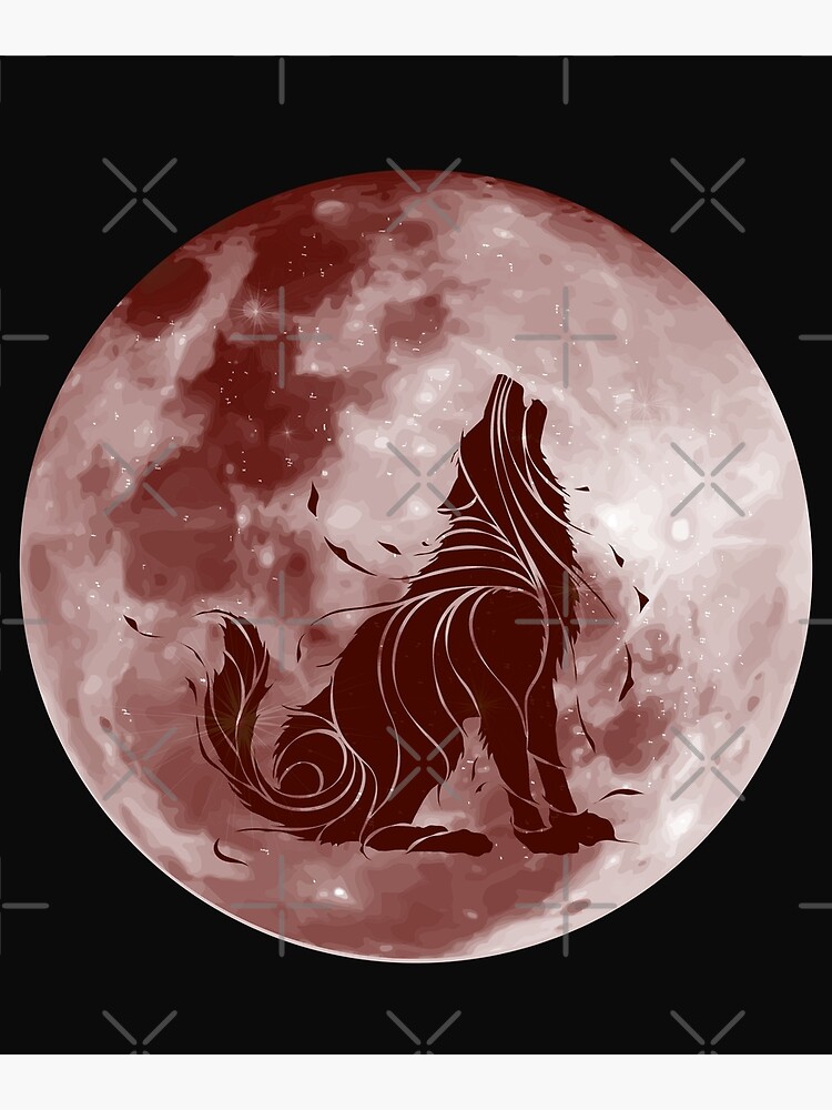 "Full Moon Wolf Halloween Costume Moon Silhouette" Poster for Sale by ...