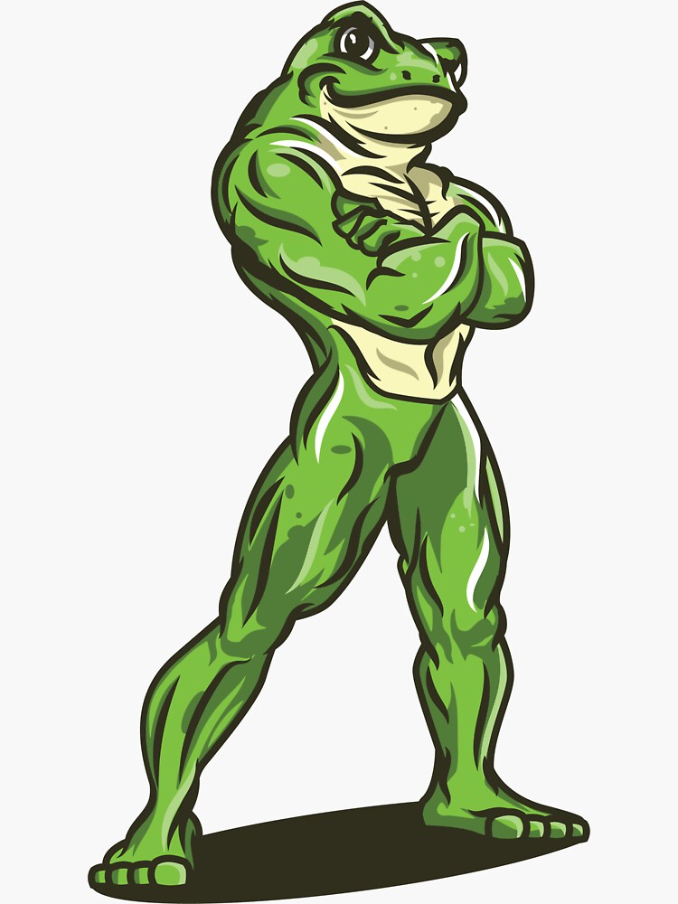 "Muscle Frog is Getting those Gains" Sticker for Sale by Flx7Design ...