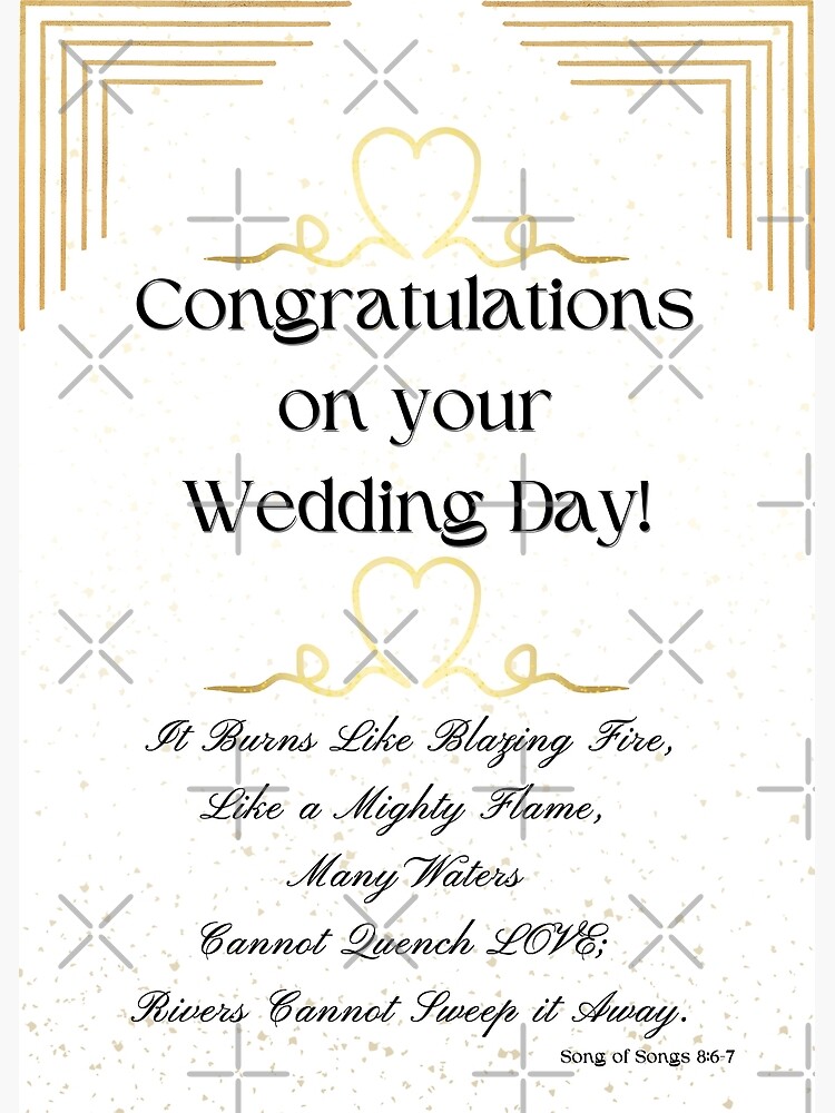 "Wedding Day Congratulations - Song of Songs" Greeting Card for Sale by ...