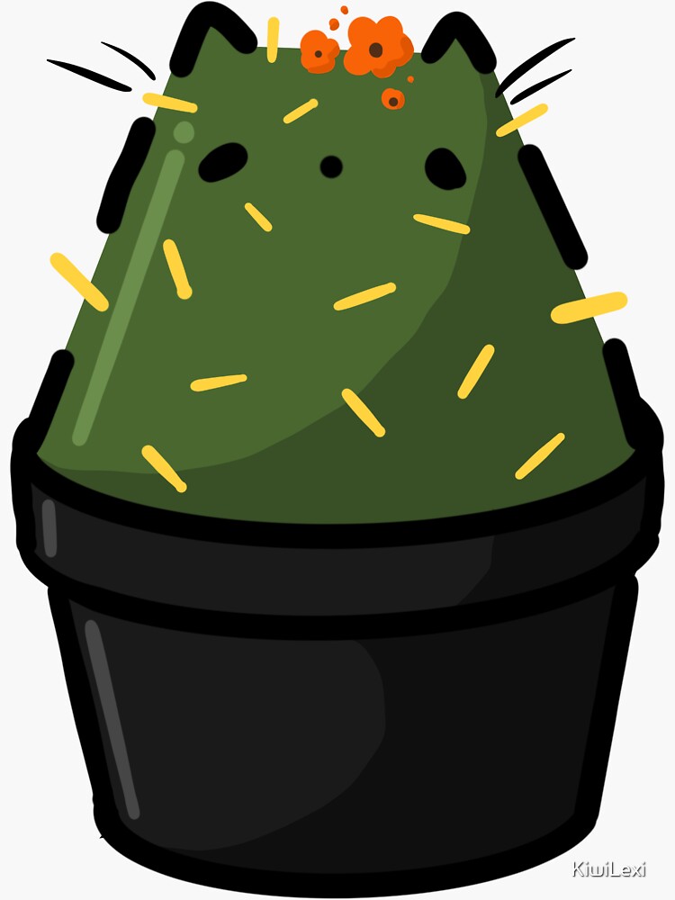 "Cacti cat" Sticker for Sale by KiwiLexi | Redbubble