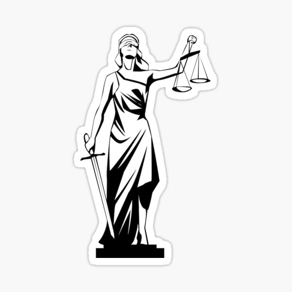 "Lady Justice" Sticker for Sale by amyriggs | Redbubble
