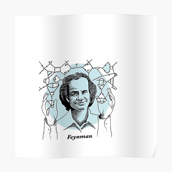 "Richard Feynman" Poster for Sale by PixelBuilder | Redbubble