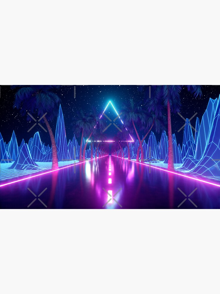 "Retrowave Highway" Sticker for Sale by muskitt | Redbubble