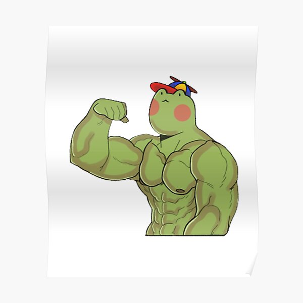 "Muscular Adorable Frog" Poster for Sale by Flx7Design | Redbubble