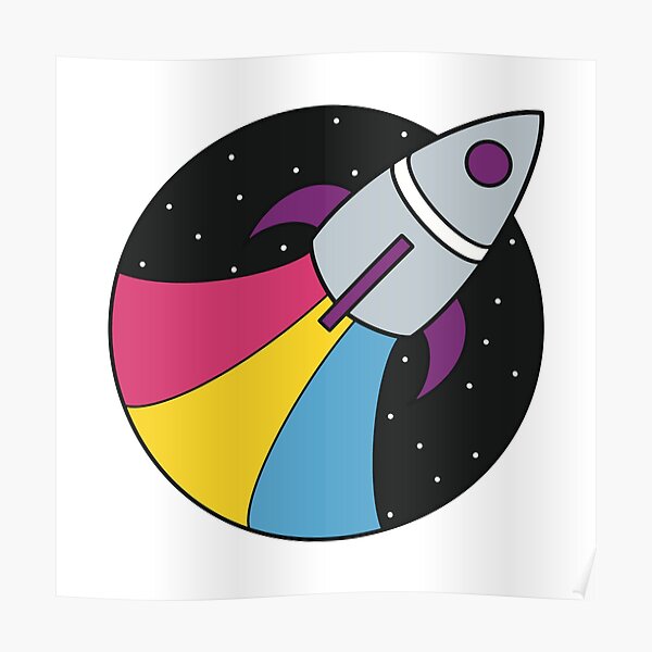 "Pan and Ace Pride Flag Rocket - Black Sky - No Text" Poster for Sale ...