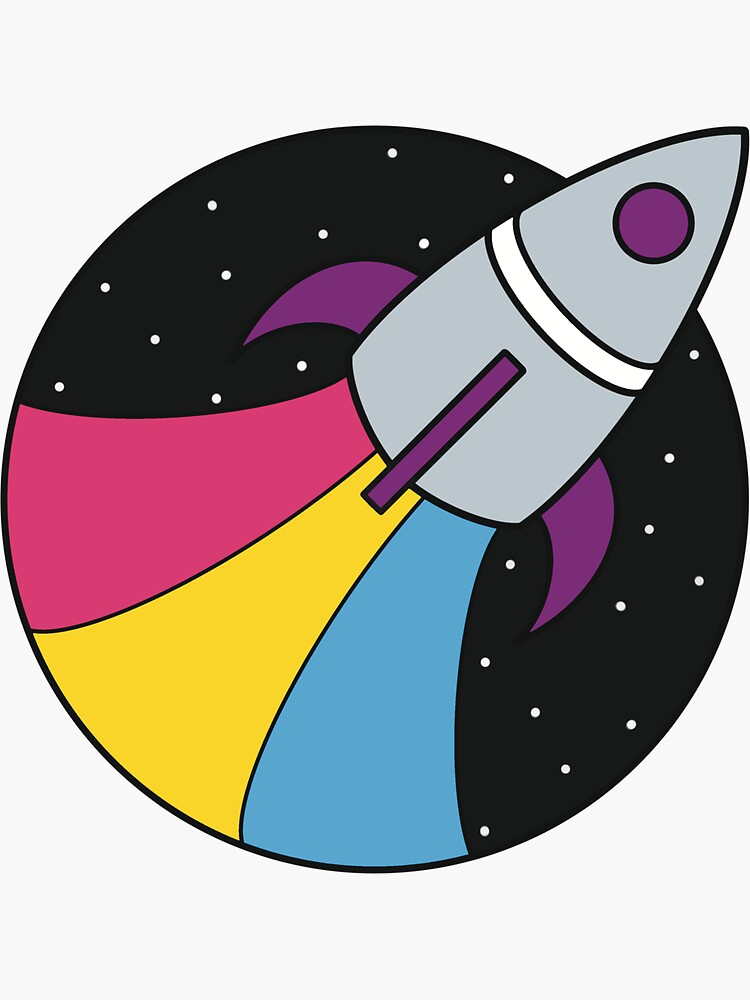"Pan and Ace Pride Flag Rocket - Black Sky - No Text" Sticker for Sale ...