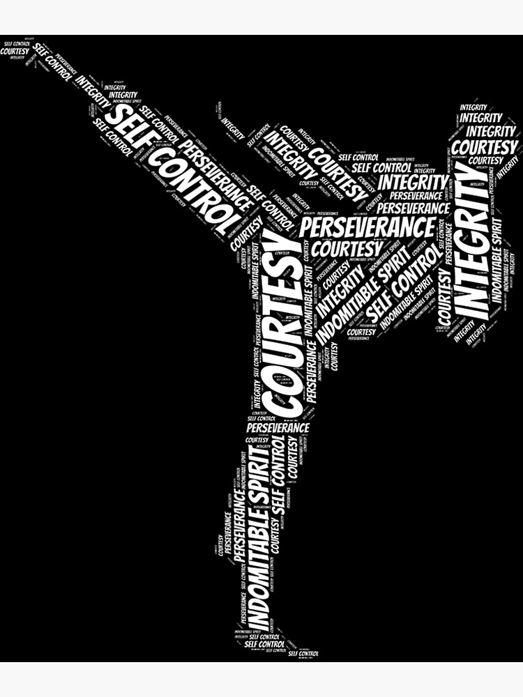 "Taekwondo Fighter 5 Tenets Of TKD Martial Arts" Poster for Sale by ...