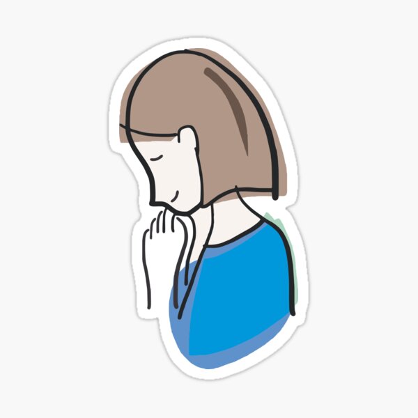 "Praying Girl" Sticker for Sale by BluHive | Redbubble
