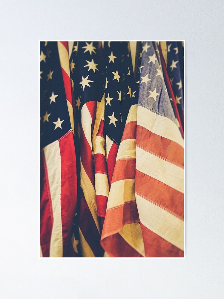 "AMERICAN FLAGS" Poster for Sale by Frogmuse | Redbubble