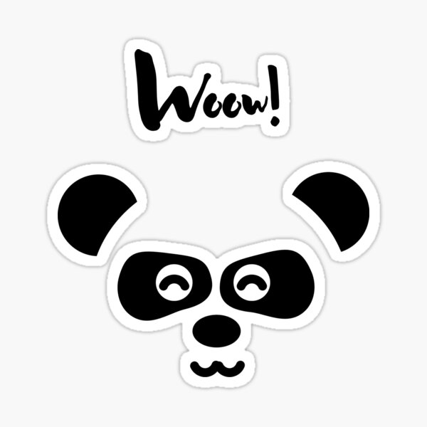 "Panda woow! " Sticker for Sale by OUSSAMABENSHOP | Redbubble