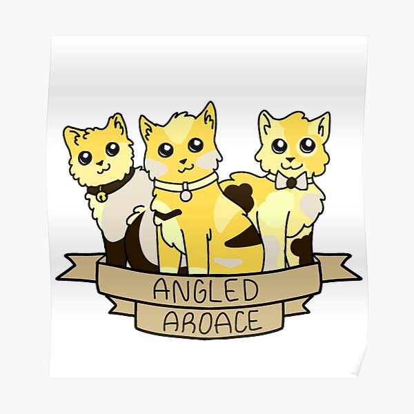 "Angled Aroace Cats" Poster for Sale by WeirdQueer | Redbubble