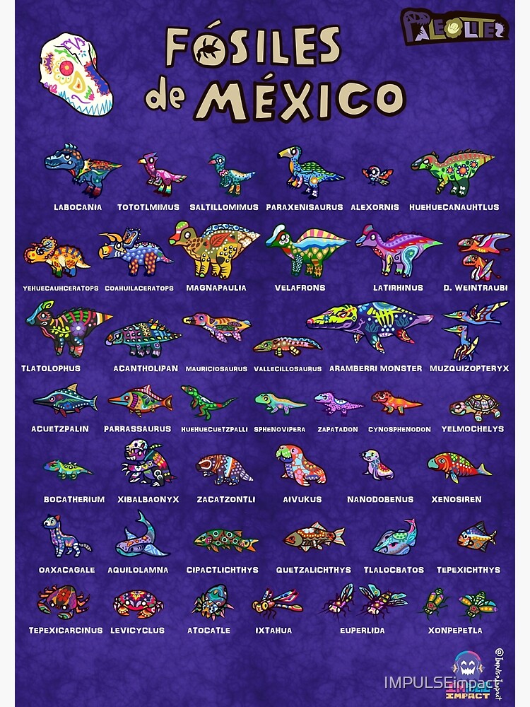 Póster con la obra «fosiles de mexico alebrijes poster» de ...