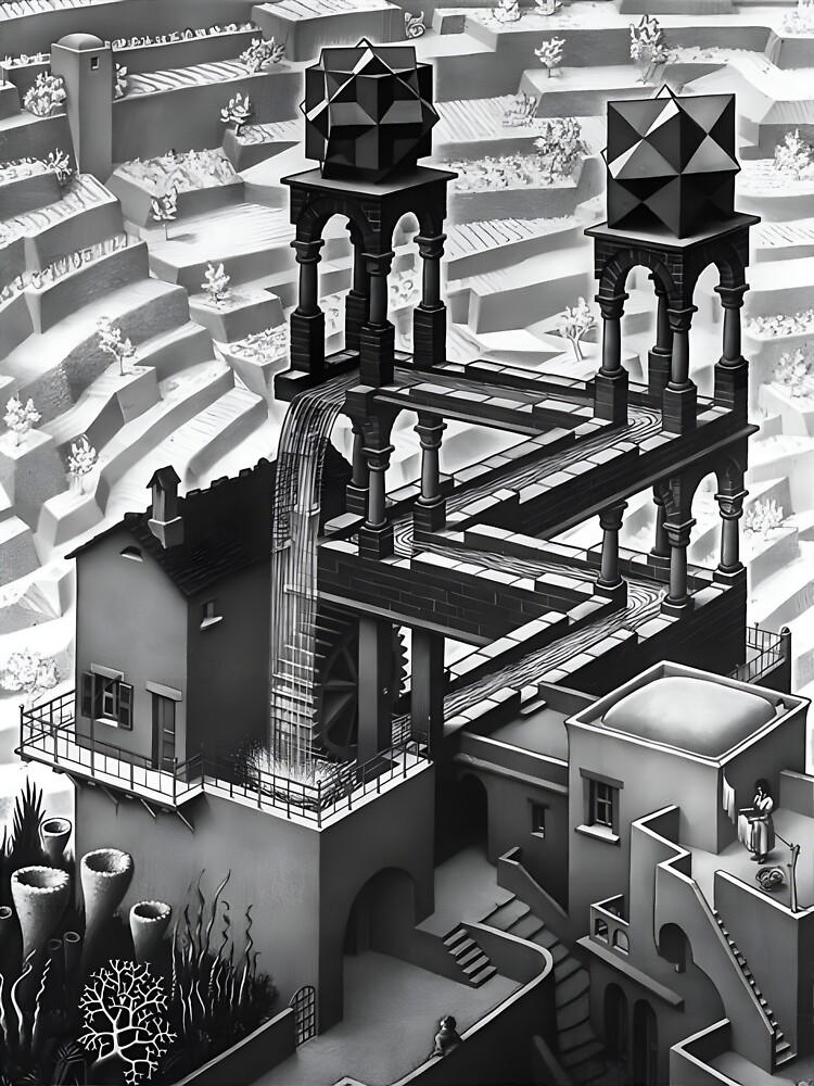 "M.C. Escher - Waterfall" Sticker for Sale by Lolc | Redbubble