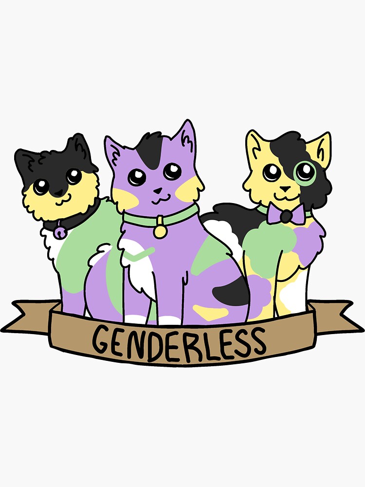 "Genderless Cats" Sticker for Sale by WeirdQueer | Redbubble