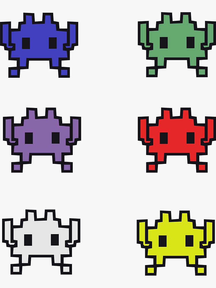 "Pixel Art Retro Arcade Alien Monster Pack" Sticker for Sale by tildica ...