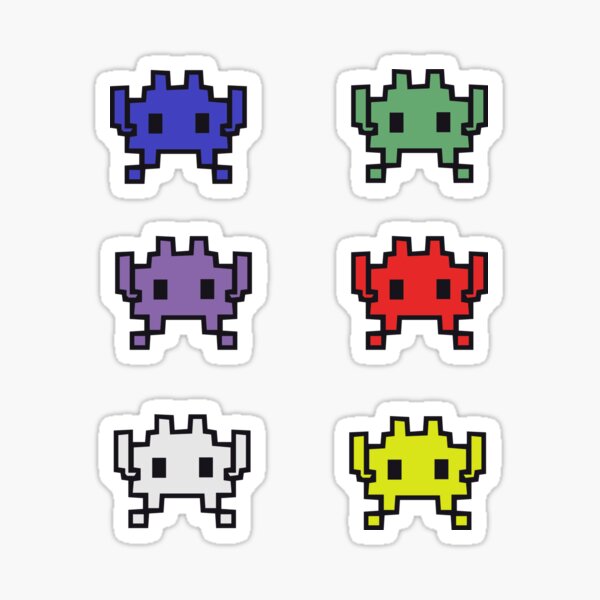 "Pixel Art Retro Arcade Alien Monster Pack" Sticker for Sale by tildica ...