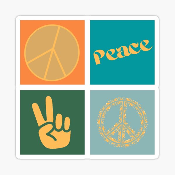 "4 Square Peace Signs" Sticker for Sale by ThePrintedPeace | Redbubble