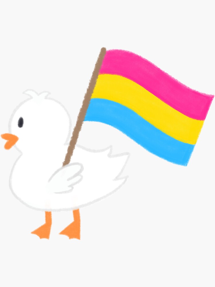 "Pride Flag Duckie (Pansexual)" Sticker for Sale by coffeejenni | Redbubble