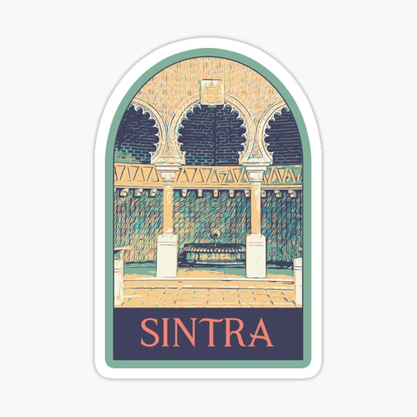 "Sintra retro illustration of Palace Moorish decoration Portugal ...