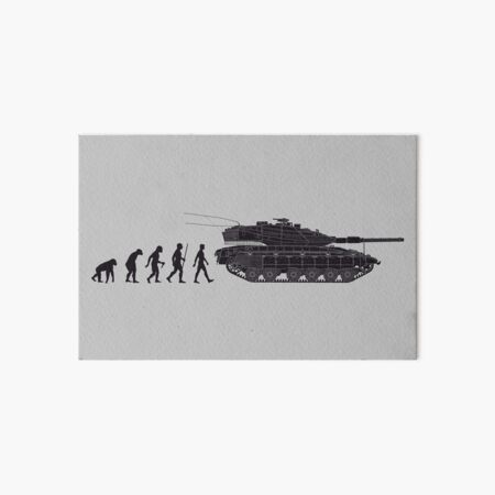 "Comic evolution of a man into a Merkava Mk 4 tank" Art Board Print for ...