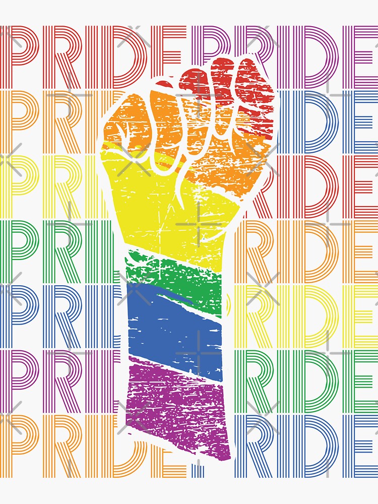 "Pride Power Fist, Rainbow Colors" Sticker for Sale by BlackCatTheory ...