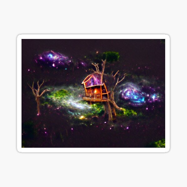 "Treehouse in the Cosmos" Sticker for Sale by Hazel-K | Redbubble