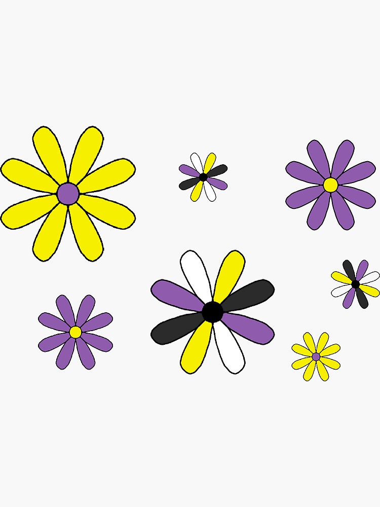 "Non-Binary Pride Flowers" Sticker for Sale by creviston13 | Redbubble