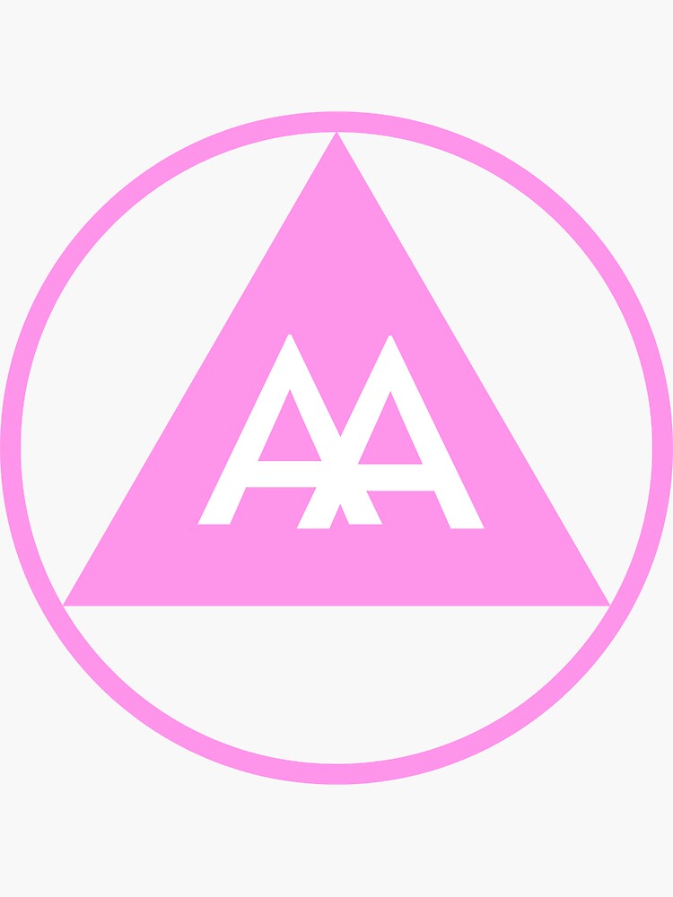 "AA Alcoholics Anonymous - Pink Symbol" Sticker for Sale by ...