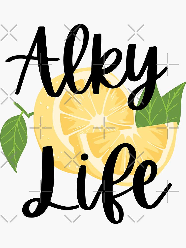 "Alkaline Lemon Water Alky Life" Sticker for Sale by MsBree | Redbubble