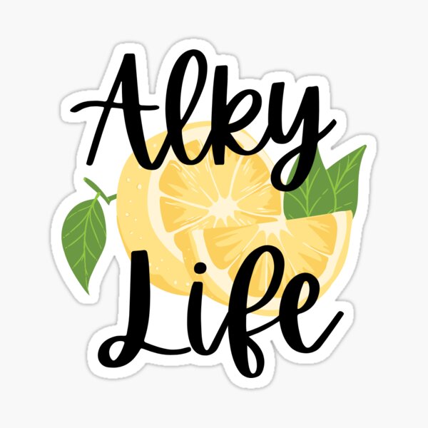 "Alkaline Lemon Water Alky Life" Sticker for Sale by MsBree | Redbubble