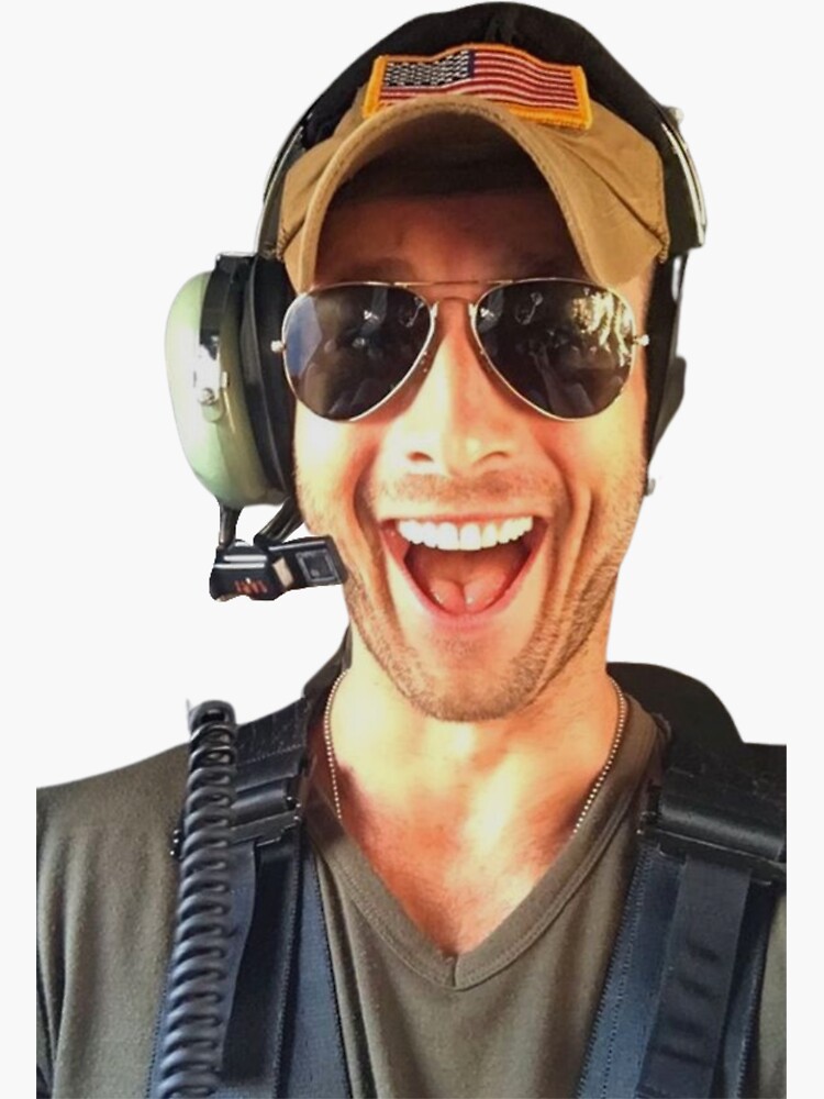 "Glen Powell In A Plane" Sticker for Sale by inspiredtiger | Redbubble