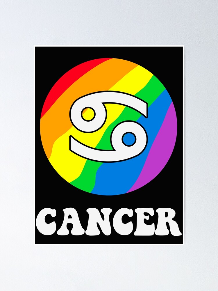 "Cancer Zodiac, Rainbow Colors" Poster for Sale by BlackCatTheory ...