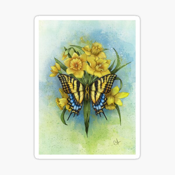 "papillon" Sticker for Sale by marineloup-art | Redbubble
