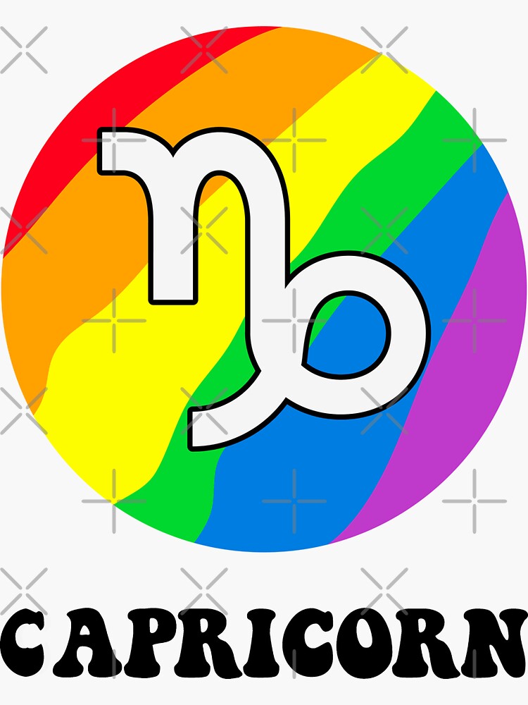 "Capricorn Zodiac, Rainbow Colors" Sticker for Sale by BlackCatTheory ...