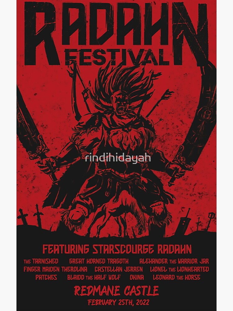 "Radahn Festival" Sticker for Sale by ameliaderby23 | Redbubble