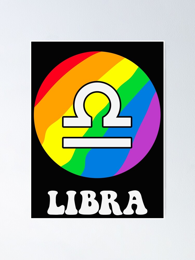 "Libra Zodiac, Rainbow Colors" Poster for Sale by BlackCatTheory | Redbubble